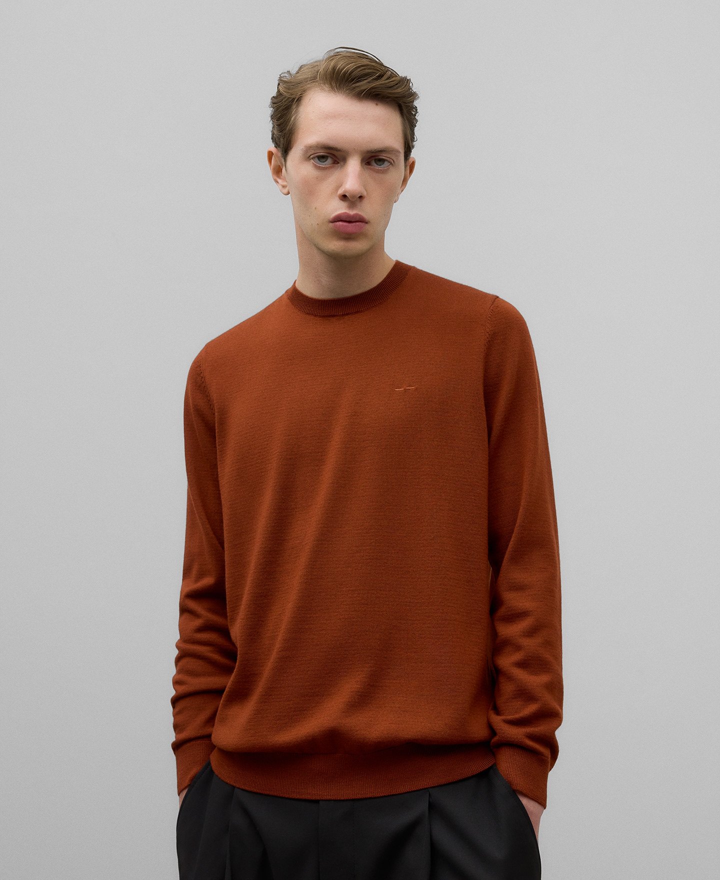 Merino wool crew collar sweater man | AD USA