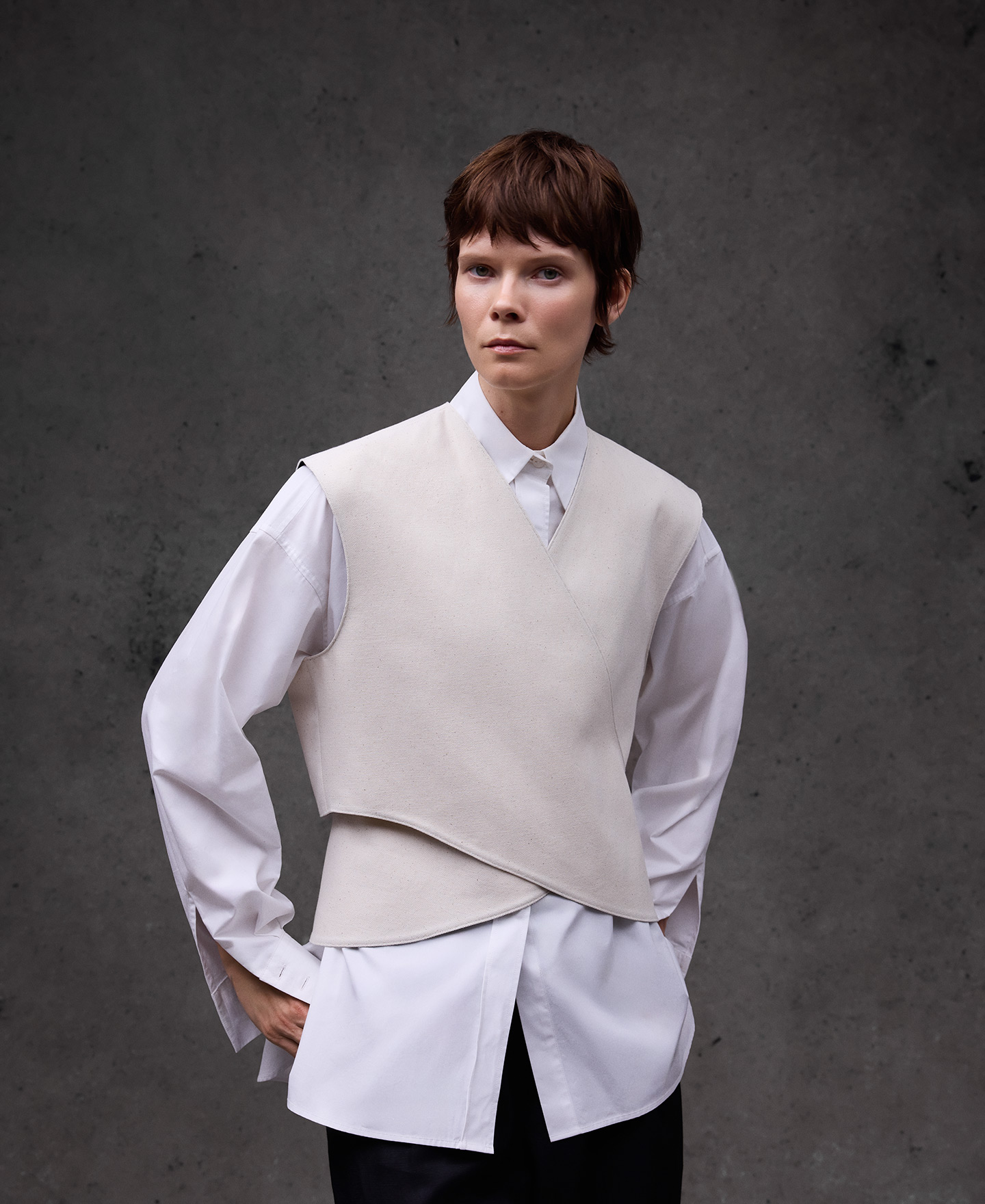 Cotton crossover vest woman | AD Europa