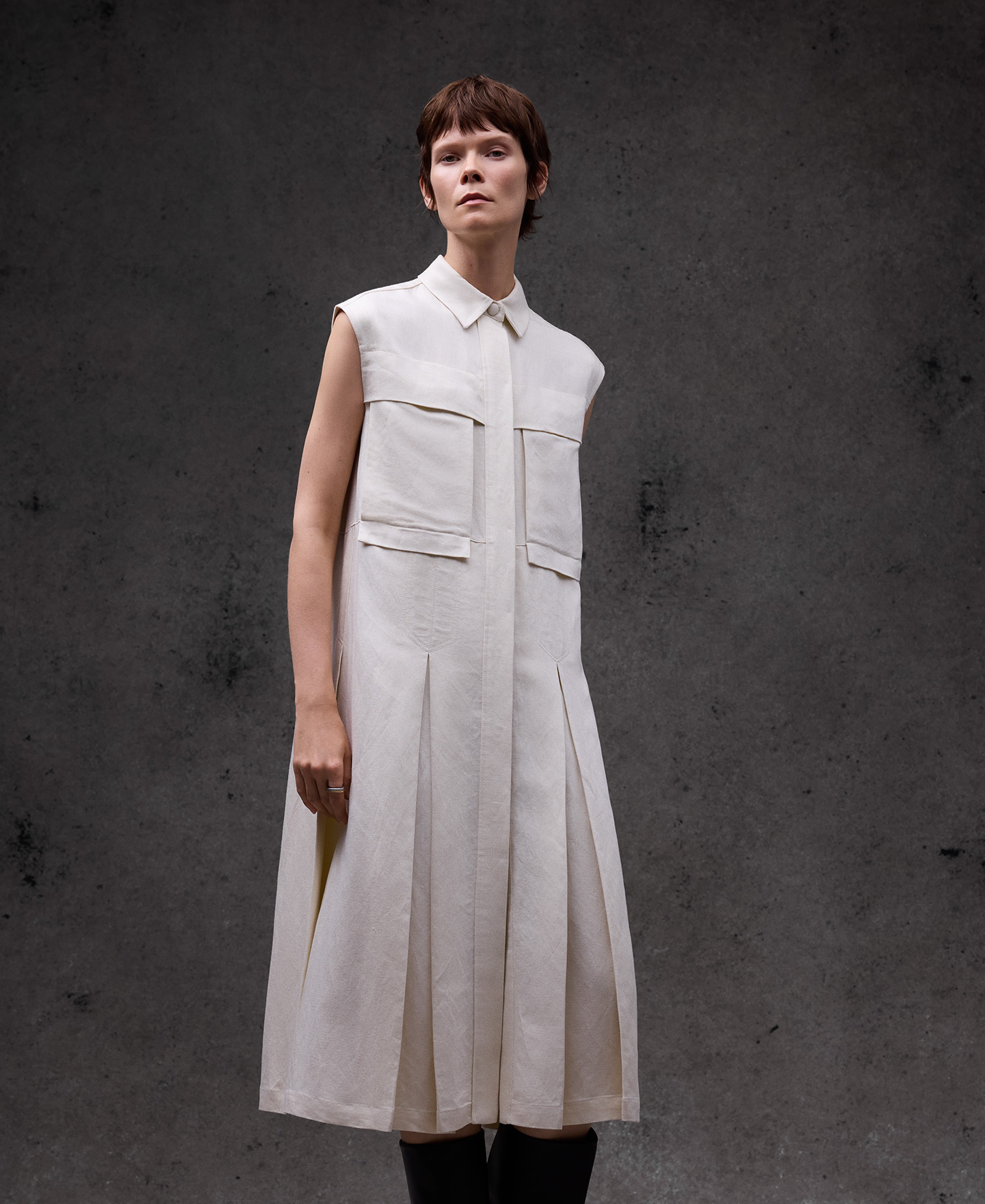 Vestido tejido de lino natural mujer | AD USA